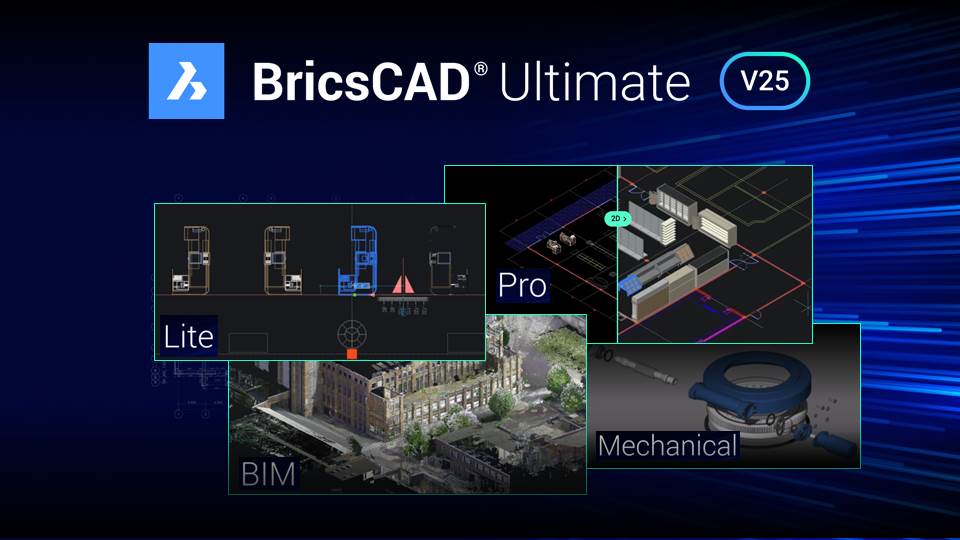 BricsCAD Ultimate - 2D, 3D a BIM a Mechanical v balíčku